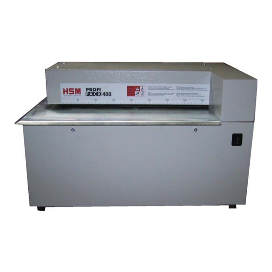 HSM PROFI PACK 400 OPERATING INSTRUCTIONS MANUAL Pdf Download | ManualsLib