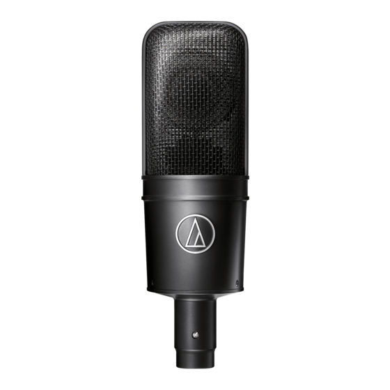 AUDIO TECHNICA AT4033A MICROPHONE SPECIFICATIONS | ManualsLib