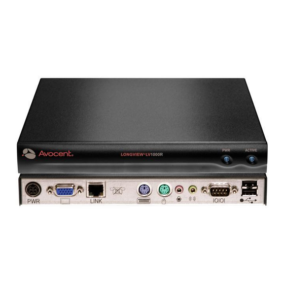 AVOCENT LV1000P EXTENDER QUICK INSTALLATION MANUAL | ManualsLib