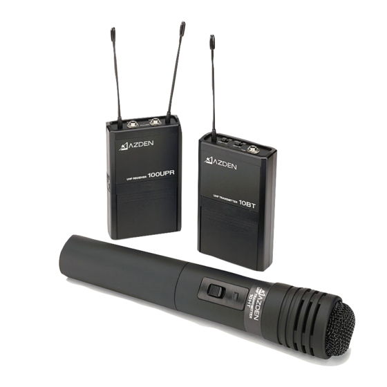 AZDEN 100HT MICROPHONE SYSTEM USER MANUAL | ManualsLib