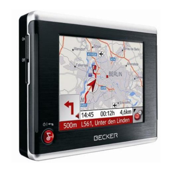 BECKER TRAFFIC ASSIST 7927 GPS SPECIFICATIONS | ManualsLib