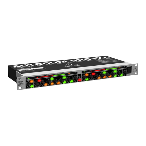 BEHRINGER AUTOCOM PRO-XL MDX1600 SIGNAL PROCESSOR USER MANUAL | ManualsLib