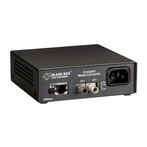 BLACK BOX LMC001A-R5 MEDIA CONVERTER SPECIFICATIONS | ManualsLib