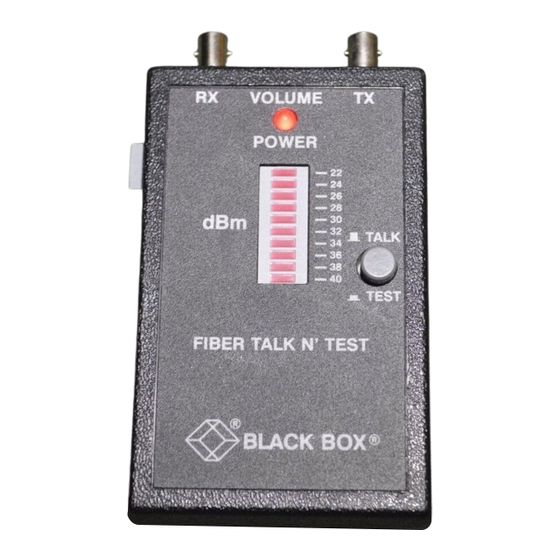 BLACK BOX TS054A CABLE TESTER SPECIFICATIONS | ManualsLib