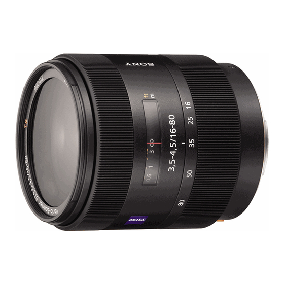 SONY SAL-1680Z CAMERA LENS OPERATING INSTRUCTIONS | ManualsLib