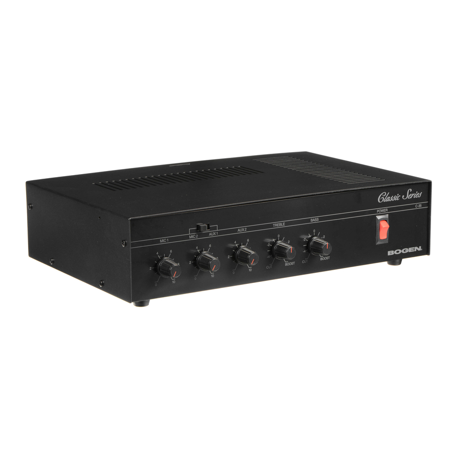 BOGEN CLASSIC C100 AMPLIFIER SPECIFICATIONS | ManualsLib