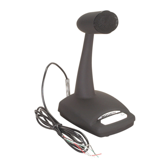 BOGEN MBS1000A MICROPHONE SPECIFICATIONS | ManualsLib