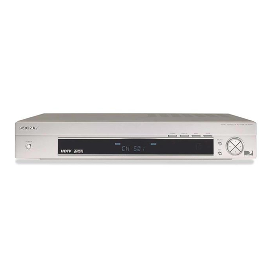 SONY SAT-HD200 RECEIVER SPECIFICATIONS | ManualsLib