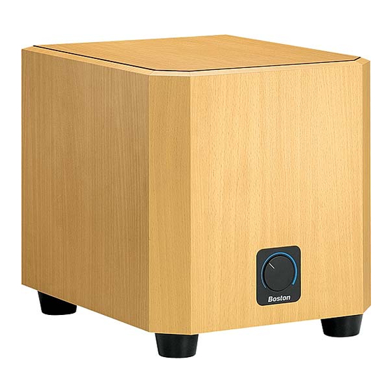 BOSTON ACOUSTICS PV500 SUBWOOFER USER MANUAL | ManualsLib