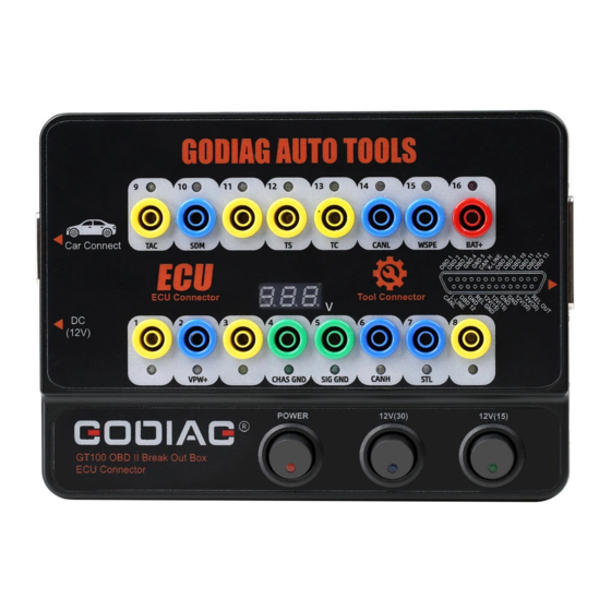 GODIAG GT100+AUTO TOOLS OBD II OPERATION MANUAL Pdf Download | ManualsLib