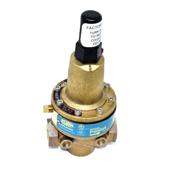 ZURN WILKINS P4000A INSTALLATION, START-UP, MAINTENANCE INSTRUCTIONS ...