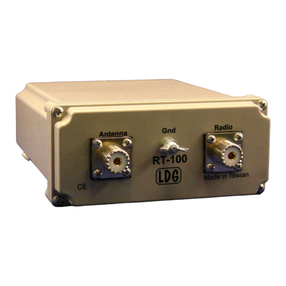 LDG RT-100 OPERATION MANUAL Pdf Download | ManualsLib