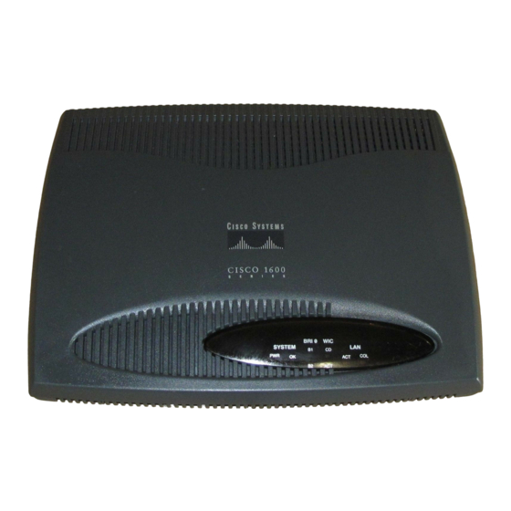 CISCO 1600 SERIES HARDWARE INSTALLATION MANUAL Pdf Download | ManualsLib