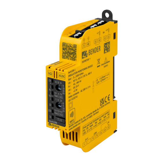 BENDER ISOMETER ISO415R MANUAL Pdf Download | ManualsLib