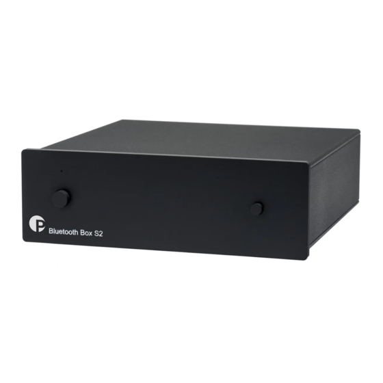 PRO-JECT AUDIO SYSTEMS BOX DESIGN BT BOX S2 INSTRUCTIONS FOR USE MANUAL ...