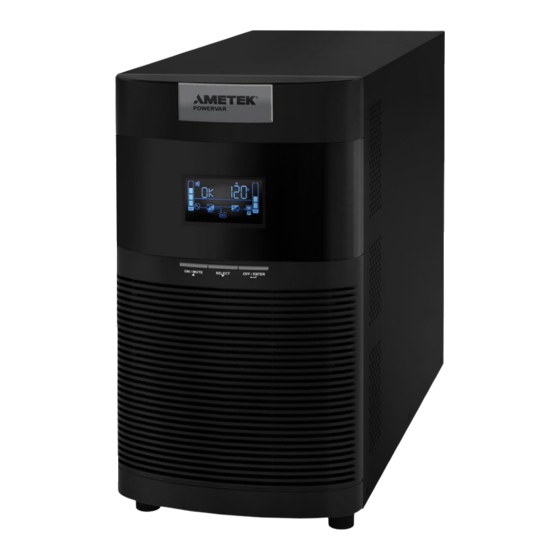 AMETEK POWERVAR SINERGY III 2KVA USER MANUAL Pdf Download | ManualsLib