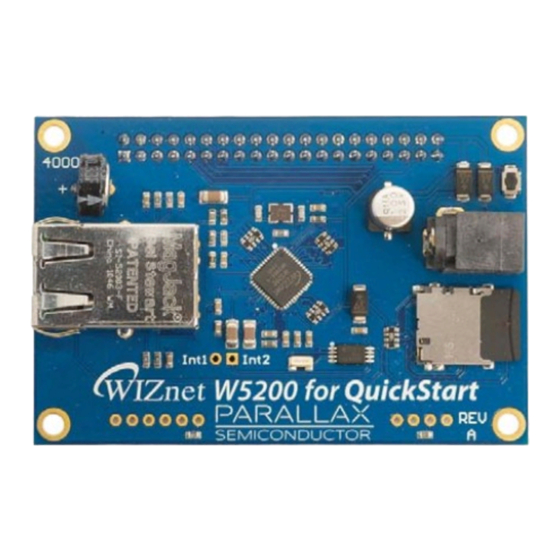 PARALLAX WIZNET W5200 QUICK START MANUAL Pdf Download | ManualsLib