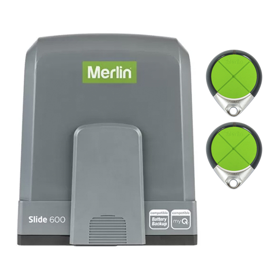 MERLIN SLIDE 600 INSTALLATION AND OPERATING INSTRUCTIONS MANUAL Pdf ...