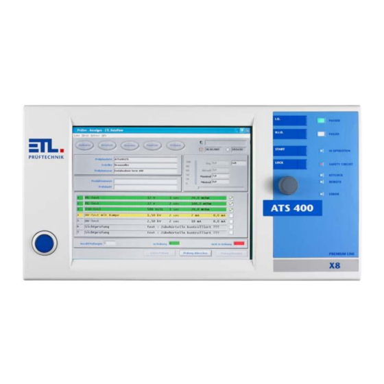 ETL ATS 400 INSTRUCTION MANUAL Pdf Download | ManualsLib