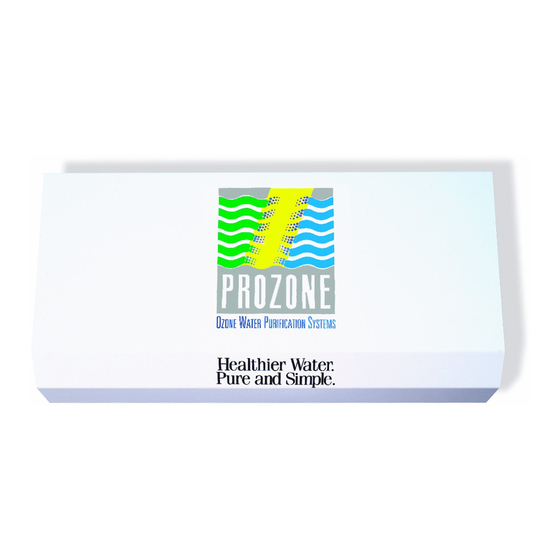 PROZONE WATER PRODUCTS PZ5 INSTALLATION MANUAL AND OPERATION MANUAL Pdf ...