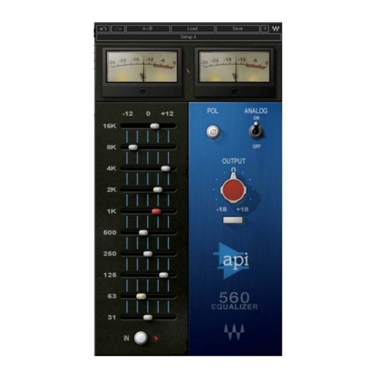 WAVES API 560 USER MANUAL Pdf Download | ManualsLib