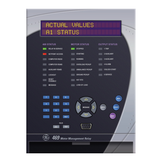 GE MULTILIN 469 QUICK REFERENCE MANUAL Pdf Download | ManualsLib