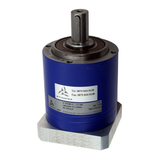 WITTENSTEIN ALPHA LP SERIES OPERATING MANUAL Pdf Download | ManualsLib