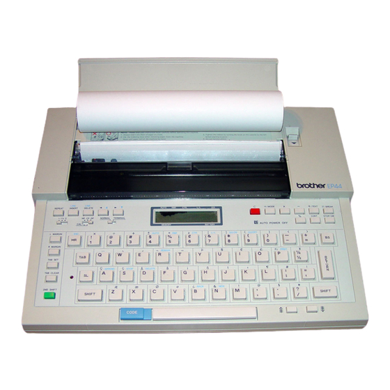 BROTHER EP-44 INSTRUCTION MANUAL Pdf Download | ManualsLib