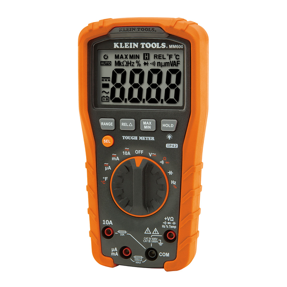 KLEIN TOOLS MM600 INSTRUCTION MANUAL Pdf Download | ManualsLib