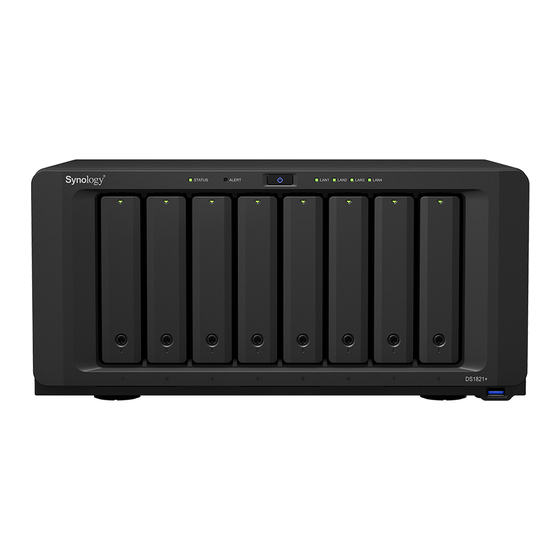 SYNOLOGY DS1821+ HARDWARE INSTALLATION MANUAL Pdf Download | ManualsLib