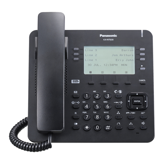 PANASONIC KX-NT630 QUICK REFERENCE MANUAL Pdf Download | ManualsLib