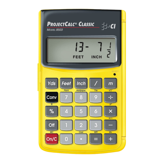 CALCULATED INDUSTRIES PROJECTCALC CLASSIC 8503 CALCULATOR POCKET ...