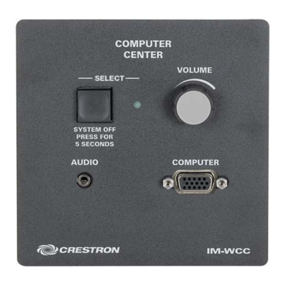 CRESTRON IM-WCC TRANSMITTER OPERATIONS & INSTALLATION MANUAL | ManualsLib