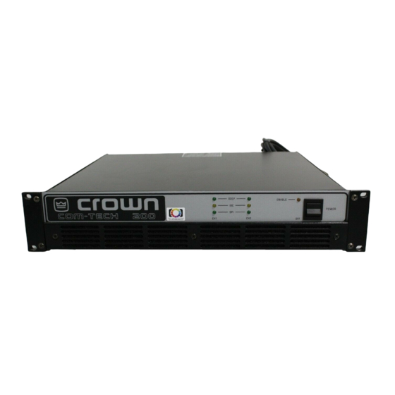 CROWN COM-TECH CT-1600 AMPLIFIER REFERENCE MANUAL | ManualsLib