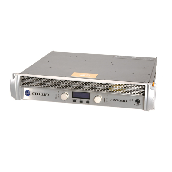 CROWN I-TECH I-T6000 AMPLIFIER APPLICATION MANUAL | ManualsLib