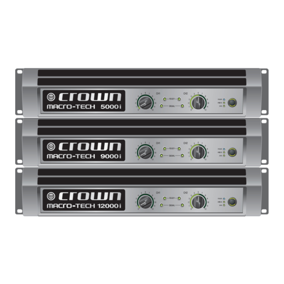 CROWN MACRO-TECH MA-12000I AMPLIFIER OPERATION MANUAL | ManualsLib