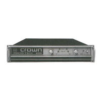Crown Macro-tech -2400 Manuals | ManualsLib