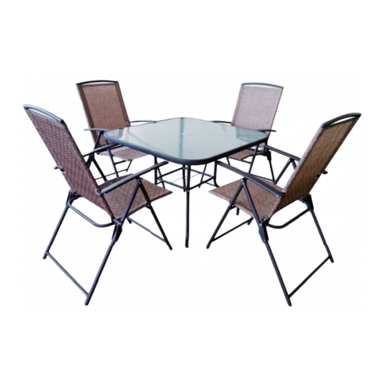 GARDENLINE 5 PIECE PATIO SET USER MANUAL Pdf Download | ManualsLib
