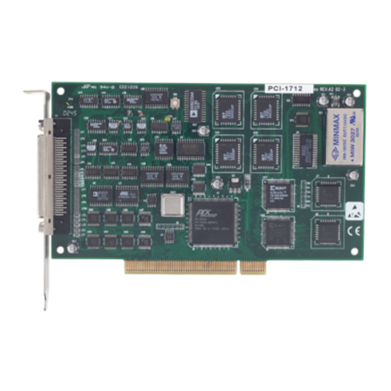 ADVANTECH PCI-1712 STARTUP MANUAL Pdf Download | ManualsLib