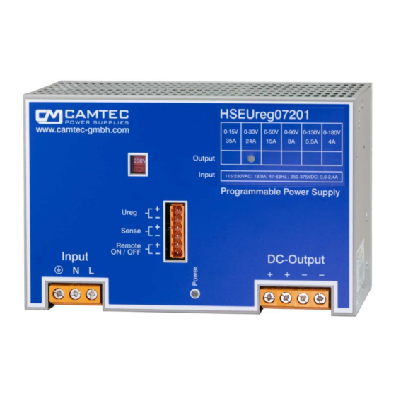CAMTEC HSEUREG07201.015 MANUAL Pdf Download | ManualsLib