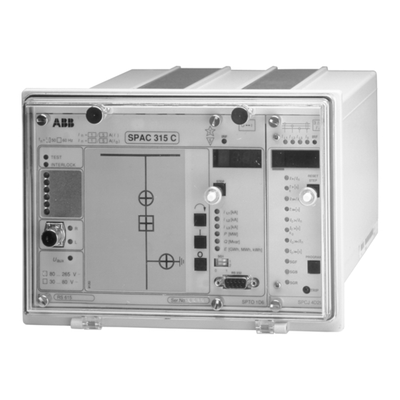ABB SPAC 315 C USER MANUAL AND TECHNICAL DESCRIPTION Pdf Download ...