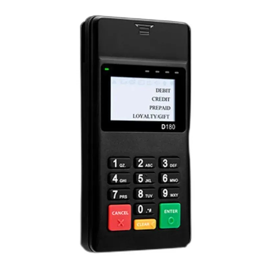 PAX TECHNOLOGY D180 QUICK START MANUAL Pdf Download | ManualsLib