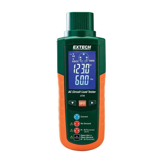 EXTECH INSTRUMENTS CT70 USER MANUAL Pdf Download | ManualsLib