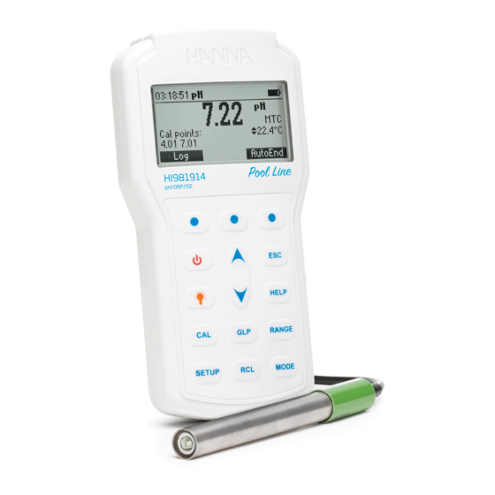 HANNA INSTRUMENTS POOL LINE HI981914 INSTRUCTION MANUAL Pdf Download ...