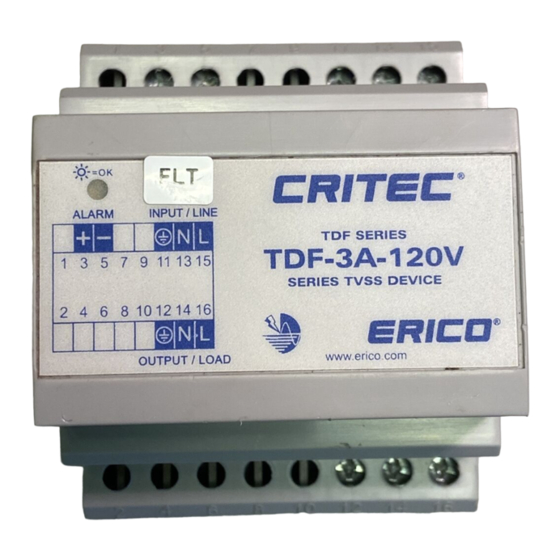 ERICO TDF-3A-120V INSTALLATION INSTRUCTIONS Pdf Download | ManualsLib
