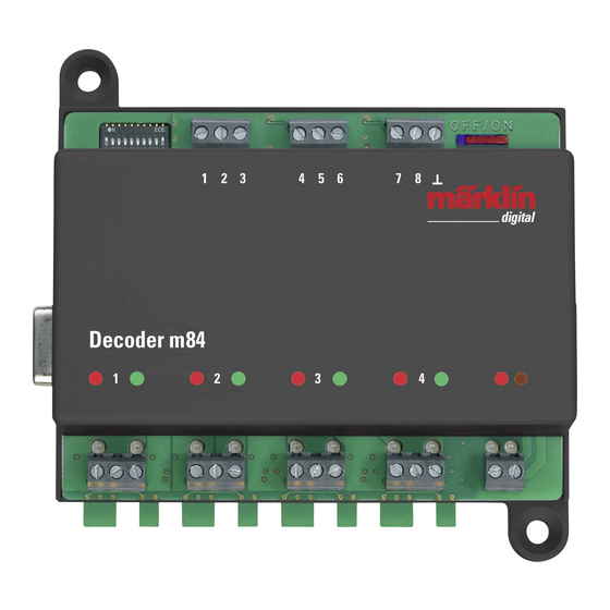MARKLIN DIGITAL DECODER M84 SETTING MANUAL Pdf Download | ManualsLib