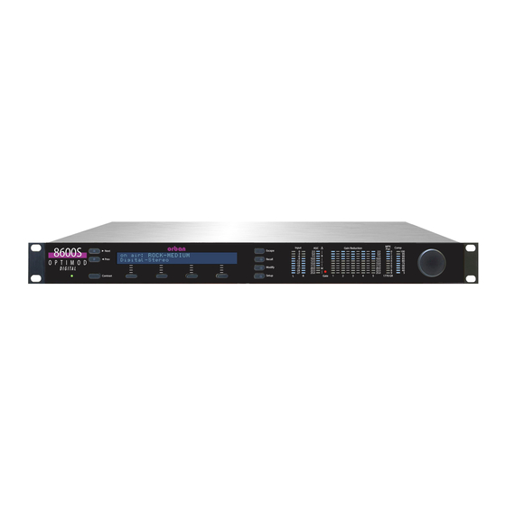 ORBAN OPTIMOD-FM 8600SI OPERATING MANUAL Pdf Download | ManualsLib