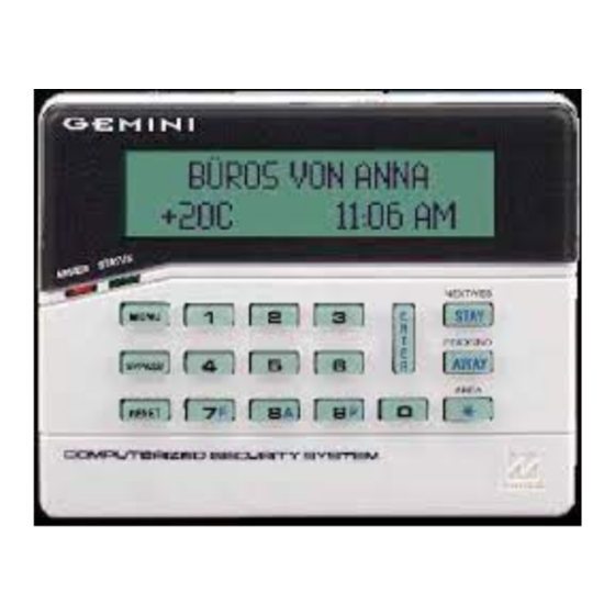 NAPCO GEMINI GEM-P1664 PROGRAMMING INSTRUCTIONS MANUAL Pdf Download ...