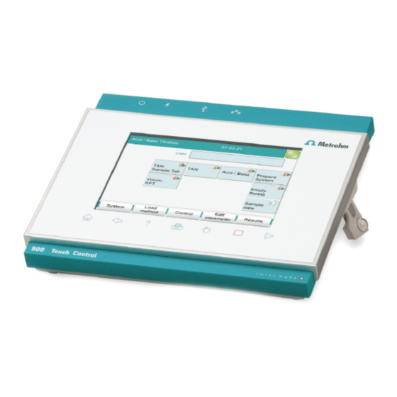 METROHM 900 TOUCH CONTROL TUTORIAL Pdf Download | ManualsLib
