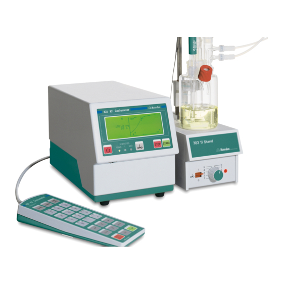 METROHM 756 KF MANUAL Pdf Download | ManualsLib